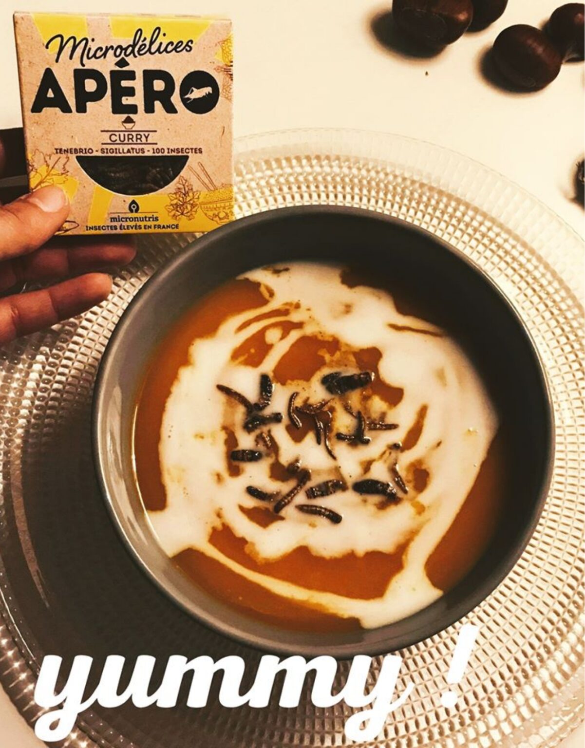 Velouté de butternut aux insectes curry - MICRONUTRIS